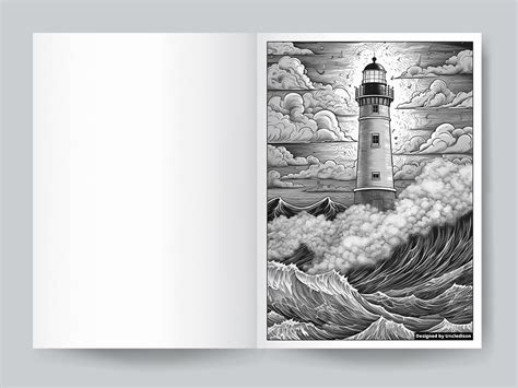 색칠공부도안 자연 풍경 바다 파도 등대 어른 어르신 어려운 색칠도안 Pdf