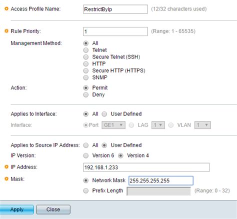 Restrict Access To Cisco Switch Based On IP Address