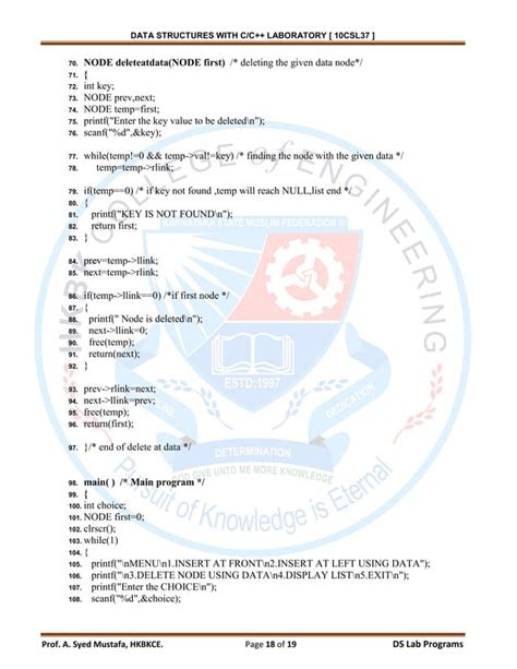 Data Structures Lab C Programs Pdf Education
