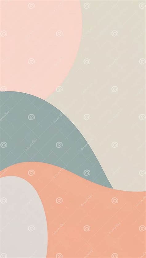 Array Of Curvilinear Shapes In Muted Pastel Tones Creating A Tranquil