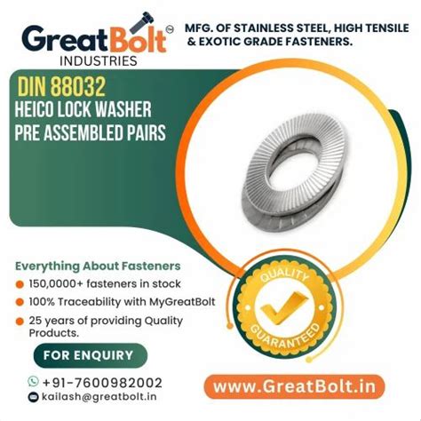 Din 88032 Heico Lock Washer Pre Assembled Pairs 2 Mm At ₹ 1piece In