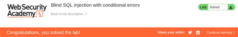 12 Blind Sql Injection With Conditional Errors