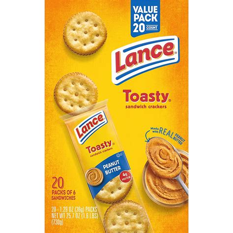 Lance Toasty And Toastchee Assorted Sandwich Crackers 40ct Delicious