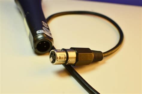 Premium Photo Microphone With Connector And Standard Connection In Black Color With Microphone