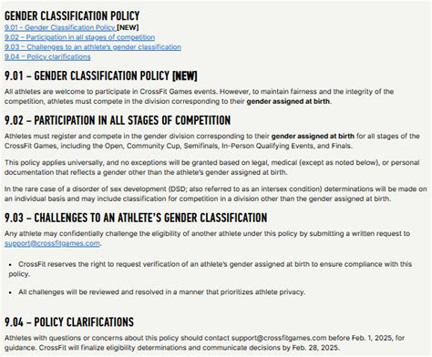 Gmcfs Letter To Crossfit On Gender Classification Policy For 2025
