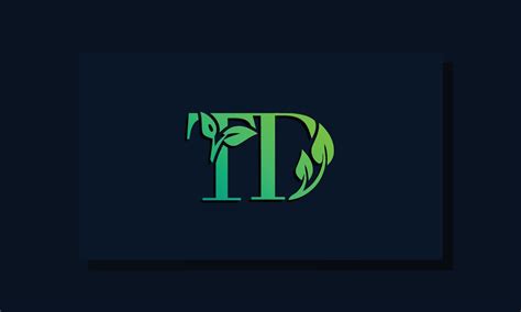 Minimal Leaf Style Initial Td Logo 3716404 Vector Art At Vecteezy