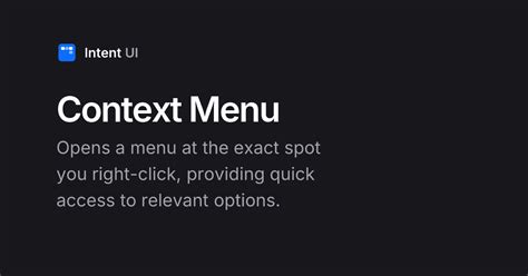 Context Menu Intent Ui