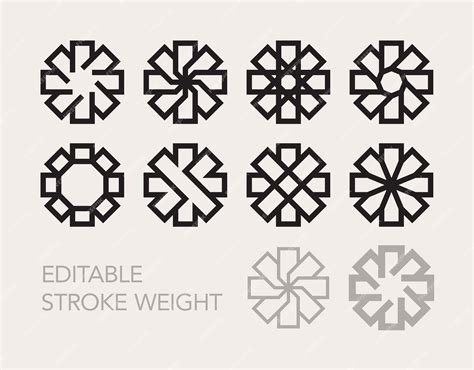 Premium Vector Set Of Trendy Geometric Minimal Vector Logo Elements Designs Editable Outline