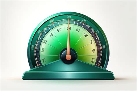 Premium Vector A Regular Speedometer With Glowing Blue Edges And A Red Needle Pointing Towards