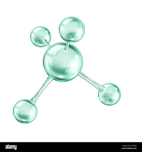 Collagen Molecule From Green Spheres Realistic Vector Illustration Model Represents Connection