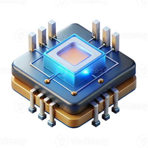 Wonderful Abstract A Single Glowing Microchip Intricate Circuits And Transistors Visible