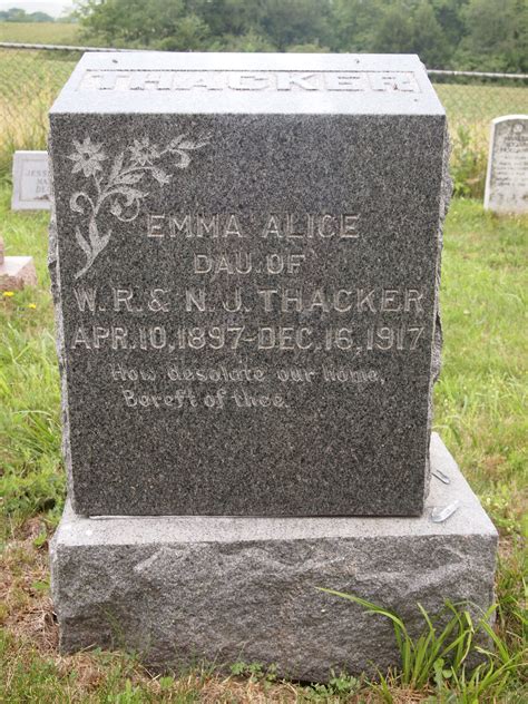 Emma Alice Thacker 1897 1917 Mémorial Find A Grave