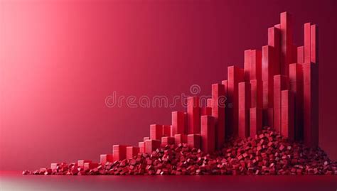 A Visual Representation Of Data In A 3d Red Bar Chart Is Displayed Against A Gradient Background
