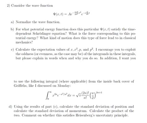 Solved Consider The Wave Function Chegg Com
