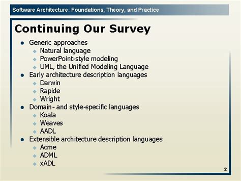 Modeling And Notations Software Architecture Lecture 10 Copyright