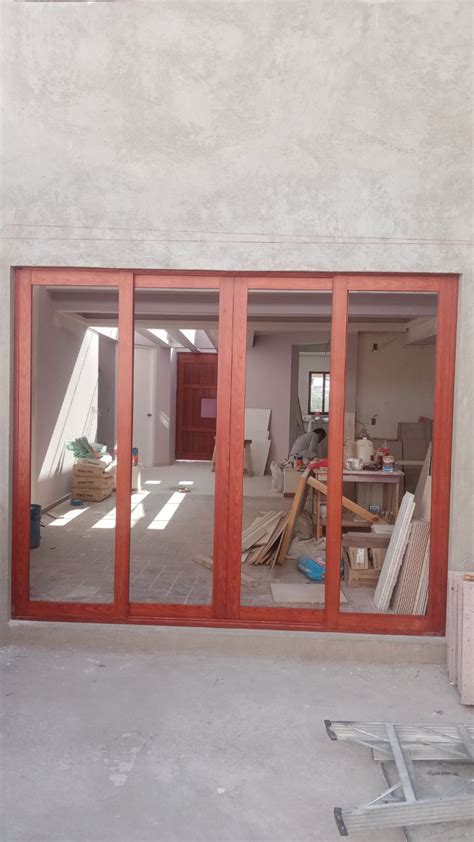 El Ventanal Corredizo En Proceso En Serie 70 Color Madera Cerezo Facebook