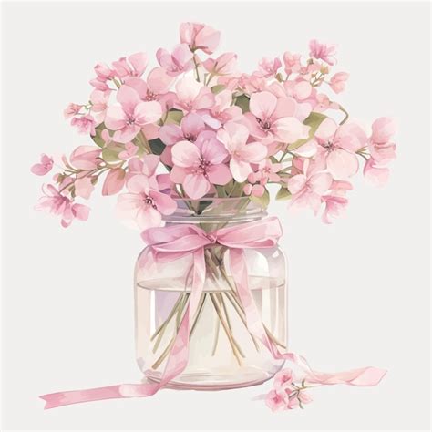Elegant Pink Floral Arrangement Premium Ai Generated Vector