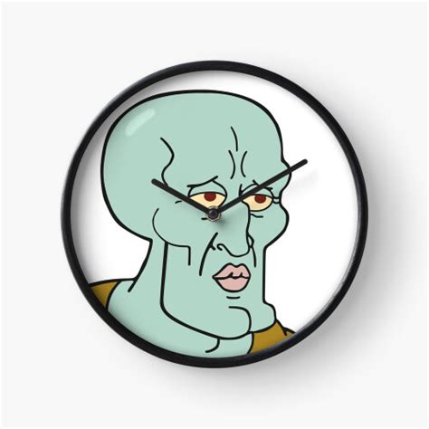 Handsome Squidward Meme7452 Wall Clock 12 Inch Funny Mantel And Tabletop Art Decor For Home