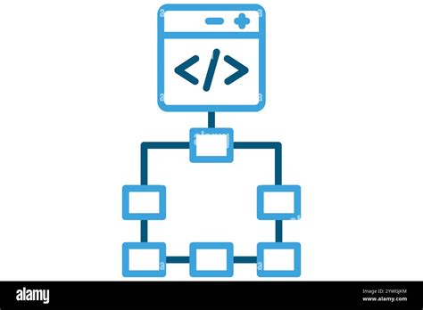 Framework Icon Line Icon Style Icon Related To It Architecture Network Elements Vector