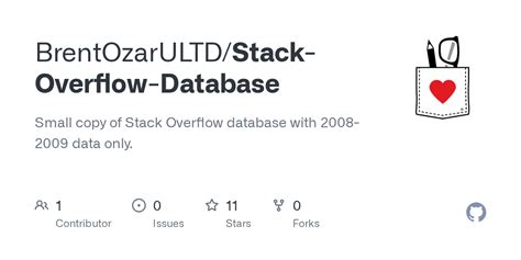 Github Brentozarultdstack Overflow Database Small Copy Of Stack