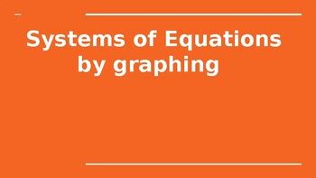 Solving Systems Of Equations By Graphing Powerpoint By Curriculum Now