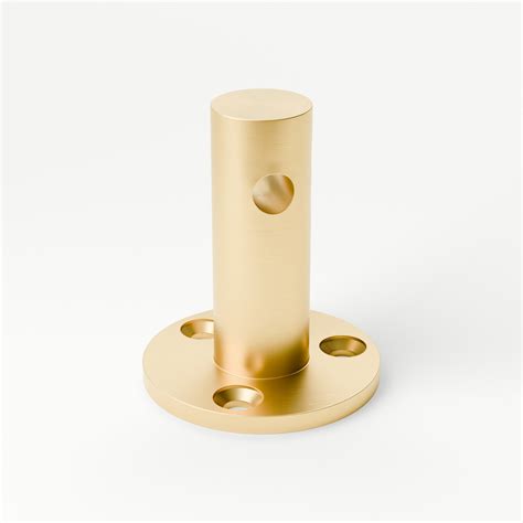 Gallery Rail Center Bracket Satin Brushed Brass 14 Od
