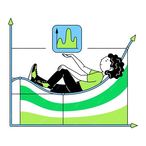 Premium Vector Woman Lies On Curve Of Graph