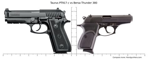 Taurus Pt917 C Vs Bersa Thunder 380 Size Comparison Handgun Hero