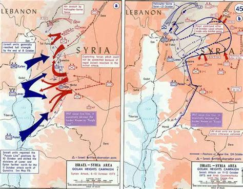 Map Of The Golan Heights Campaign In The Yom Kippur War October 1973