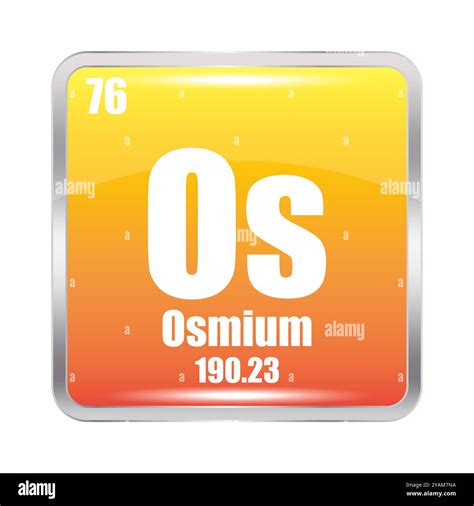 Os Icon Osmium Element Atomic Number 76 Mass 190 23 Orange Square Background Vector Symbol