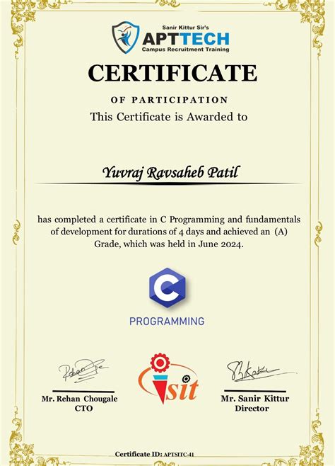 Yuvraj Patil On Linkedin Apttech Programming Cprograming
