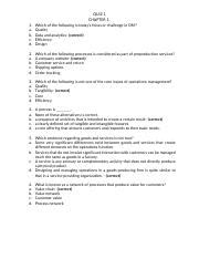 Operations Management Quiz Focus Processes And Skills Course Hero