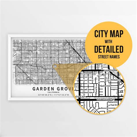 Printable Map Of Garden Grove California Usa With Street Names