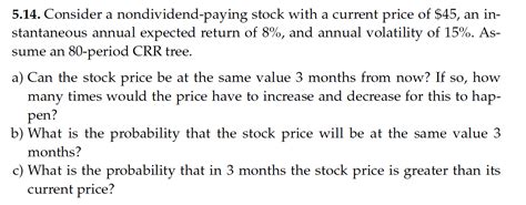 Mathematical Finance Problem Binomial Trees And