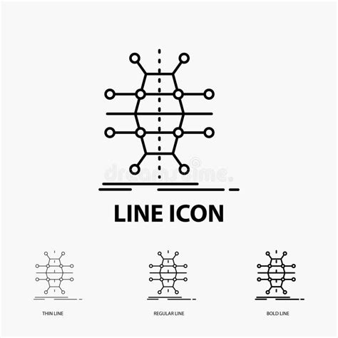 Distribution Grid Infrastructure Network Smart Icon In Thin Regular And Bold Line Style