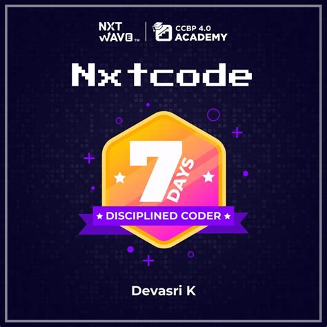 Devasri K On Linkedin Nxtwave Nxtwaveccbp Ccbp Ccbpian