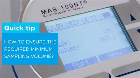 How To Ensure The Required Minimum Sampling Volume With The Mas 100… Mbv Mas 100 Microbial