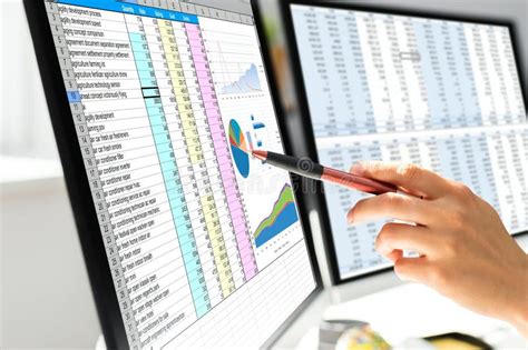 Analyst Working With Spreadsheet Business Data Stock Image Image Of Women Documents 289036945