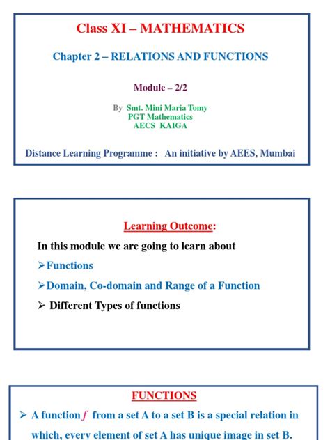 class xi mathematics chapter 2 relations and functions pdf function mathematics
