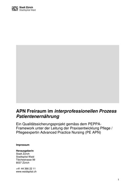 Pdf Apn Freiraum Im Interprofessionellen Prozess Patientenernährung Ein