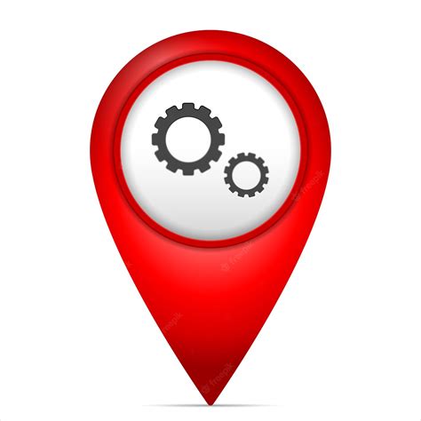 Premium Vector Map Marker With Gear Symbol