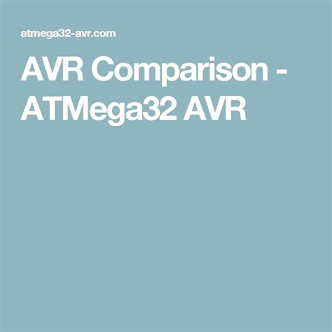Avr Comparison Atmega32 Avr Analysis Microcontrollers Comparison Avr Comparison Atmega32 Avr Analysis Microcontrollers Comparison