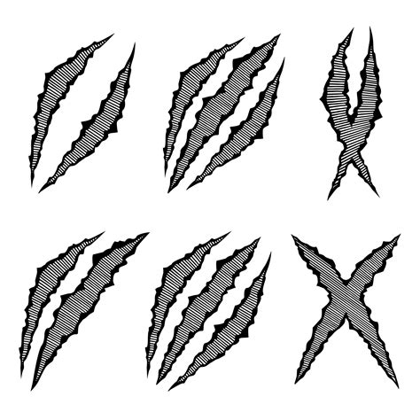 Claw Slash Marks Clipart 7633012 Vector Art At Vecteezy