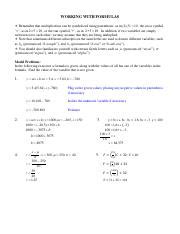 Working With Formulas How To Solve Equations And Find Unknown Course Hero