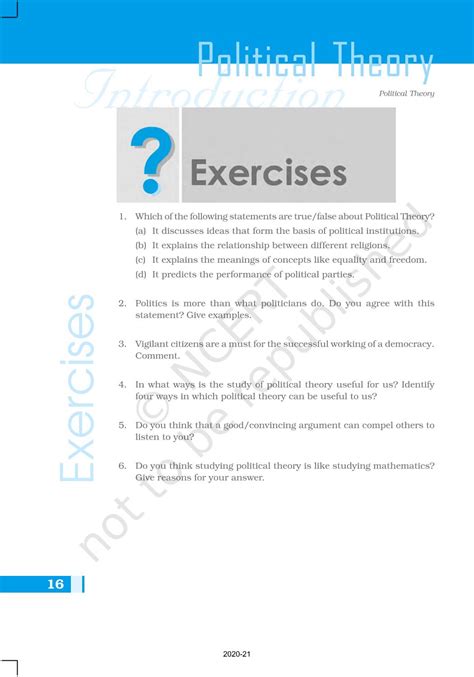 Political Theory An Introduction Ncert Book Of Class 11 Political Theory