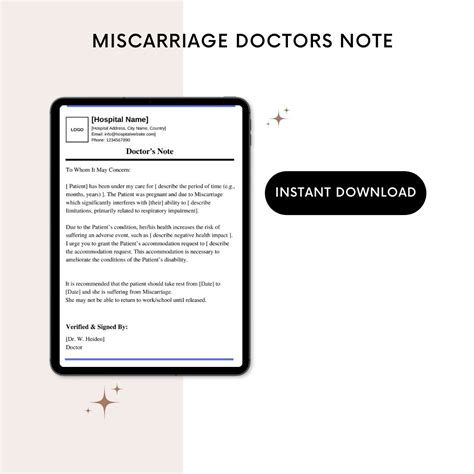 Miscarriage Doctors Note Template Printable In Pdf And Word