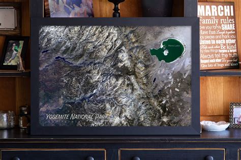 Yosemite Satellite Map Yosemite National Park Wall Art Geojango Maps