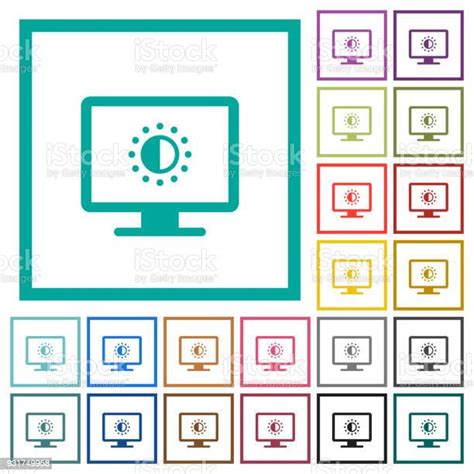 사분면 프레임 화면 채도 플랫 컬러 아이콘을 조정 Lcd에 대한 스톡 벡터 아트 및 기타 이미지 Lcd 경계 다중 색상 Istock