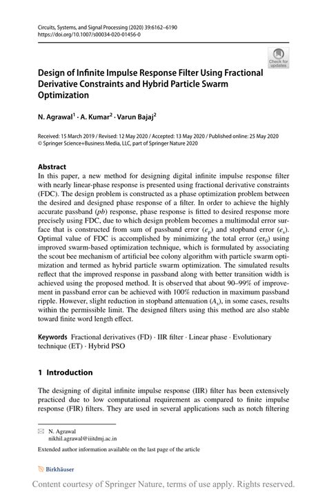 Design Of Infinite Impulse Response Filter Using Fractional Derivative