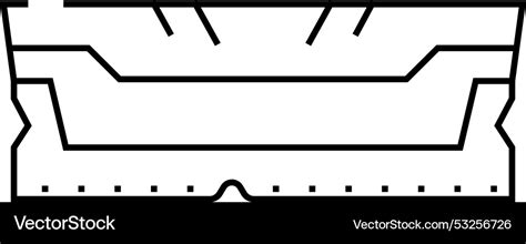 Ram Computer Part Line Icon Royalty Free Vector Image